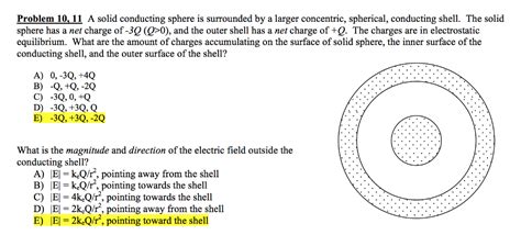 Solved Problem 10 11 A Solid Conducting Sphere Is Surrounded