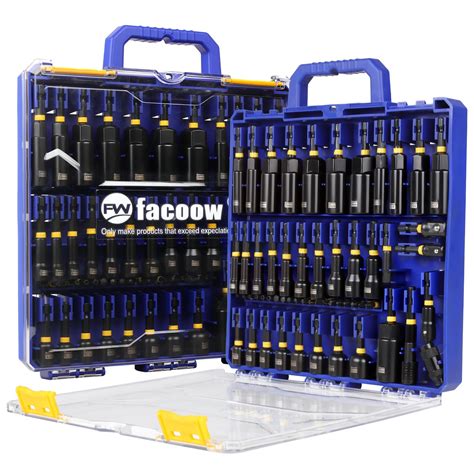 Facoow 55pcs Impact Nut Driver Set Magenetic Nut Driver Set For Impact