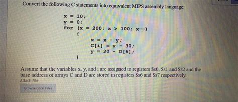 solved convert the following c statements into equivalent