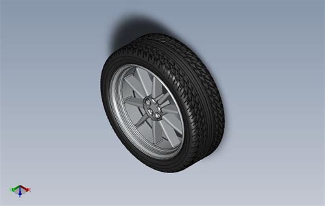 带轮毂的轮胎 SOLIDWORKS 模型图纸免费下载 懒石网