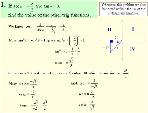 Pythagorean Identities A Plus Topper