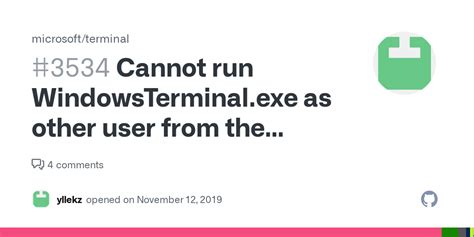 Cannot Run Windowsterminal Exe As Other User From The Windows Store Version Issue
