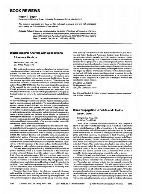 Digital Spectral Analysis With Applications The Journal Of The