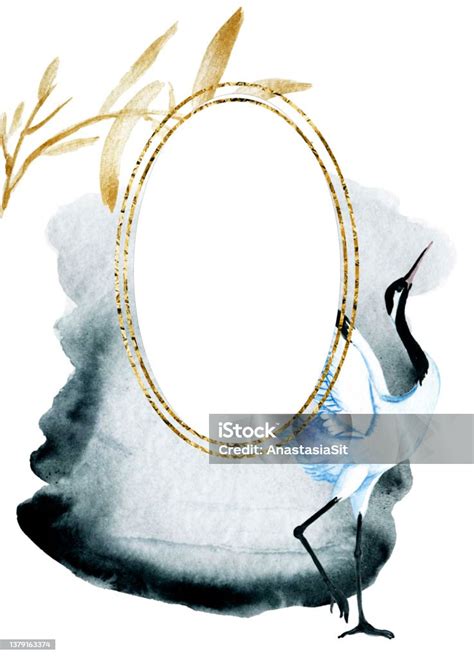 아시아 조류와 식물은 금프레임에 있습니다 꽃 새 식물 디자인 포스터 엽서 동양 문화의 예술적 표현 0명에 대한 스톡 벡터 아트 및 기타 이미지 Istock