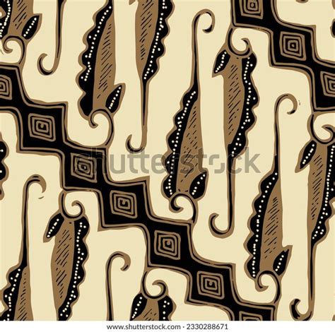 Clasic Indonesian Premium Batik Sogan Pattern Stock Vector Royalty