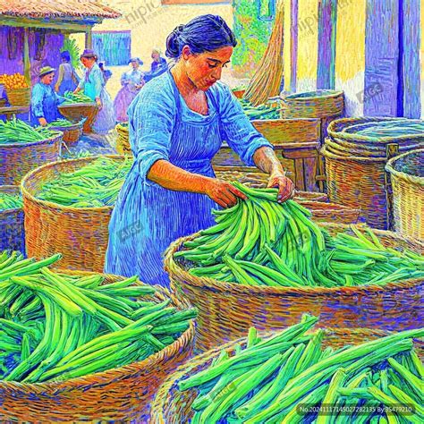 ai创作图卖豆角 欧美卖菜人物手绘 采收无筋豆 四季豆写生 四季豆插画 卖蒜薹 四季豆收获 架豆农业生产 豆角批发 丰收豆角 乡里扑豆角 一