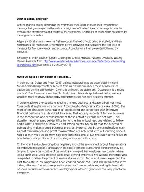 Critical Analysis Pdf