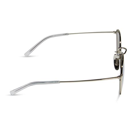 Axel Round Sunglasses Silver And Turquoise Ice Mirror Diff Eyewear