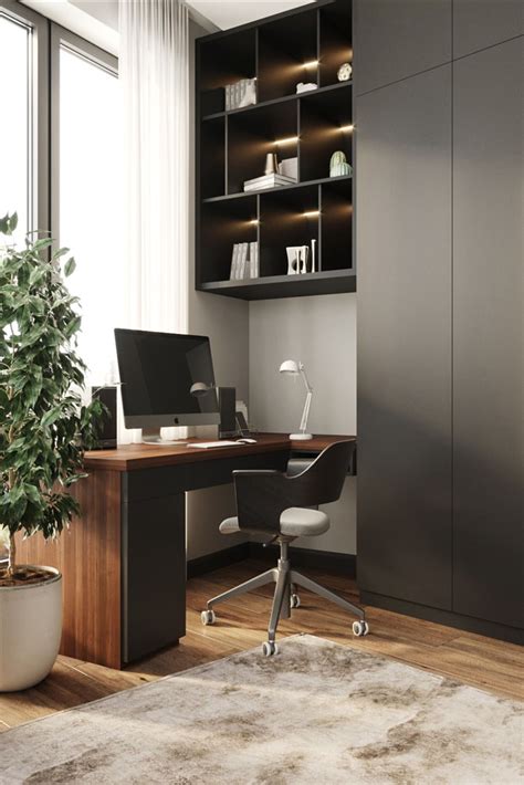 Дизайн кабинета в квартире ЖК Wellton Towers Кабинет Кабинет стиль Кабинет дизайн маленький