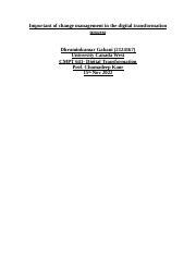 CMPT Assignment Docx Important Of Change Management In The Digital Transformation Process