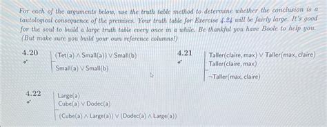 For Each Of The Arguments Below Use The Truth Table