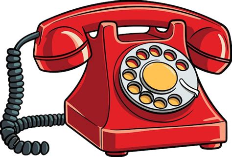 Premium Vector Old Retro Rotary Telephone Vintage Red Phone Isolated