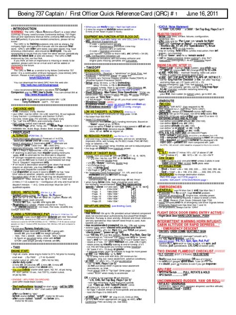 Quic Reference Card 737 Pdf Spaceflight Technologies Aerospace