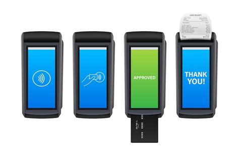 Premium Vector Pos Terminal Paper Receipt Approved Rejected Payment Nfc Payments Device