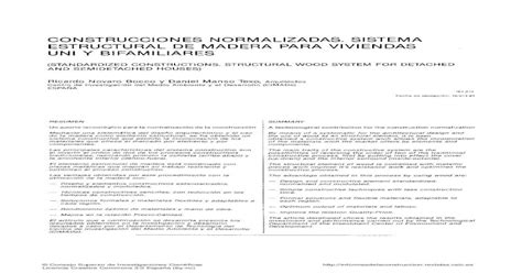 Construcciones Normalizadas Sistema Estructural De Madera · El