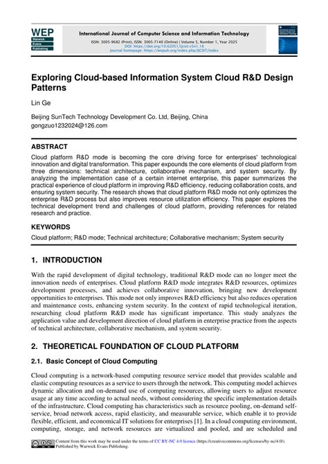Pdf Exploring Cloud Based Information System Cloud Randd Design Patterns