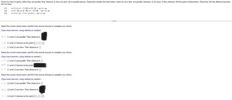 Answered Given Two Lines In Space Either They Bartleby