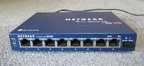Netgear En108 8 Port External 10 Base T Rj45 Ethernet Hub