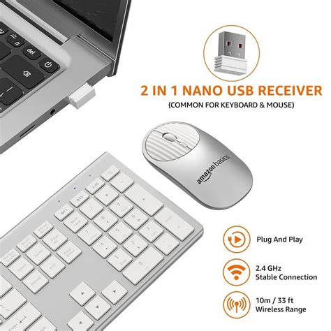 Amazon Basics Wireless Rechargeable Dual Connectivity Keyboard And Mouse Set At 1499 Piece