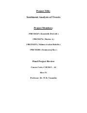 AI Final Project Report Pdf Project Title Sentiment Analysis Of Tweets Project Members