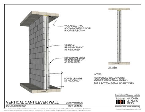 02 020 0201 Vertical Cantilever Wall Cmu Partition Pdf Masonry Buildings And Structures