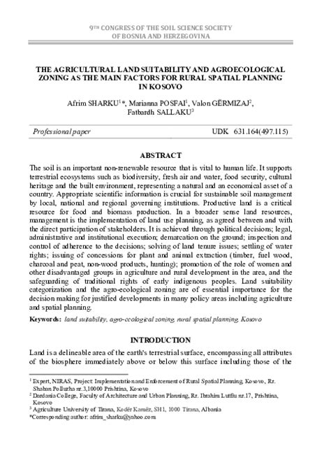 Pdf He Agricultural Land Suitability And Agroecological Zoning As The