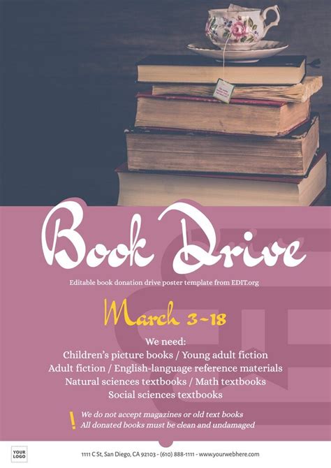 Customize Book Drive Flyer Templates