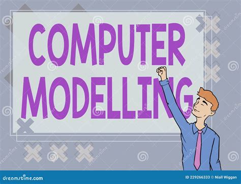 Hand Writing Sign Computer Modelling Business Concept Using A Computer To Make A Model Of A