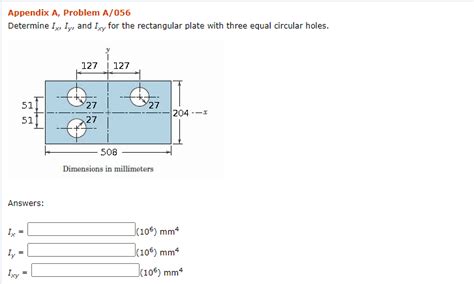 Solved Appendix A Problem A 056 Determine Ix Iy And Ixy