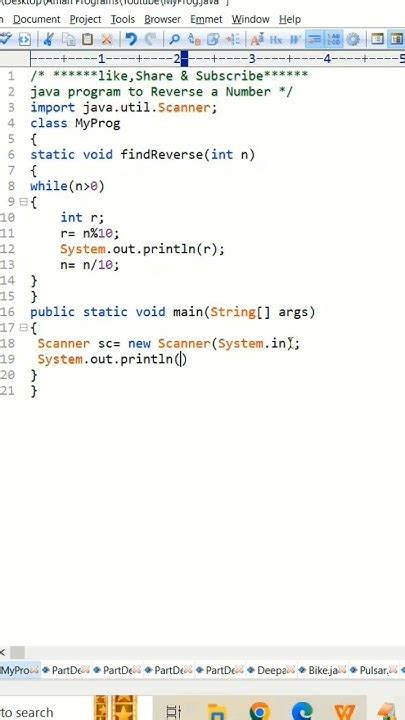 Reverse An Integer 💗👨‍💻💻 Java Javaprogramming Viral Viralvideo