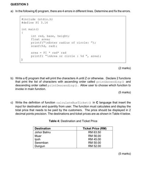 Solved QUESTION 3 A In The Following C Program There Are 4 Chegg Com