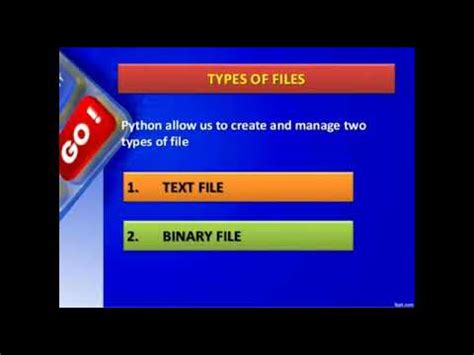 Cbse Class Python Types Of Files YouTube