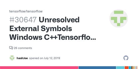 Unresolved External Symbols Windows Ctensorflow V1140 · Issue 30647 · Tensorflowtensorflow