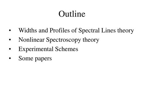 Ppt Spectral Line Widths And Saturation Broadening In Spectroscopy Powerpoint Presentation