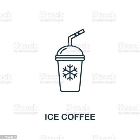 아이스 커피 아이콘입니다 커피 숍 아이콘 컬렉션에서 얇은 라인 기호 디자인입니다 Ui 및 Ux 웹 및 모바일에 대 한 창조적 인 간단한 아이스 커피 아이콘 0명에 대한 스톡