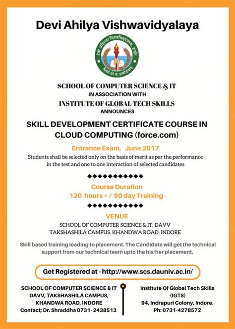 Institute Of Engineering And Technology Skill Development Certificate Course In Cloud Computing