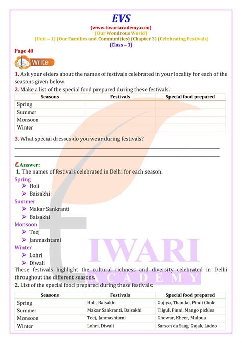 Ncert Solutions For Class 3 Evs Chapter 3 Celebrating Festivals