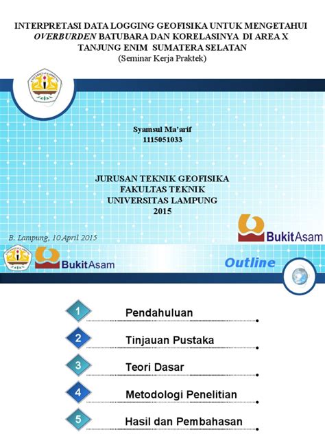 Interpretasi Data Logging Geofisika Untuk Menentukan Overburden
