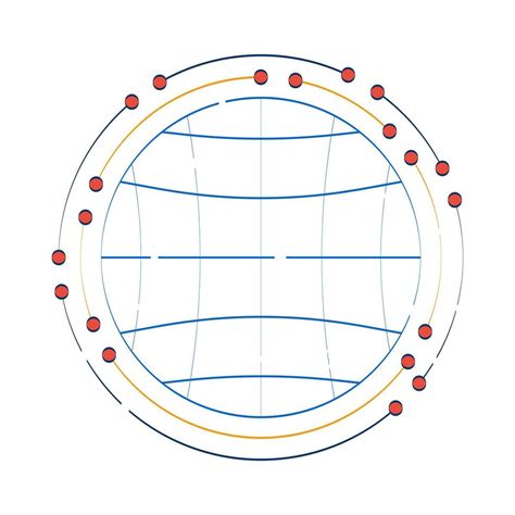 Globe Grid With Circular Data Nodes 2d Doodle Object Circular
