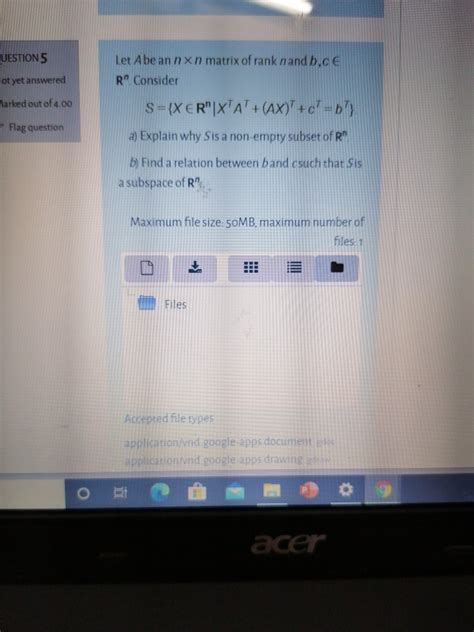 Solved Uestions Let Abe An Nxn Matrix Of Rank Nand Bce R