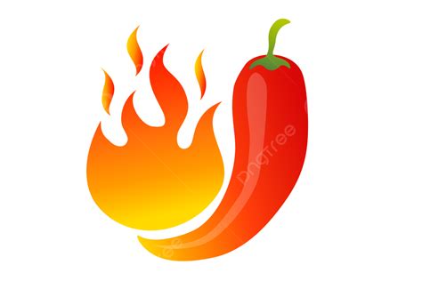 Ilustrasi Vektor Cabai Pedas Dengan Kartun Api Merah Untuk Cabai Pedas Makanan India Atau