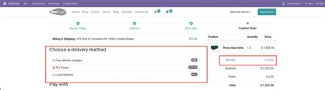 Shipping Methods In Odoo Website App Odoo V Community Edition Book