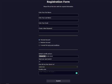 GitHub - JohnnyLouisTech/Registration-Form-HTML-CSS