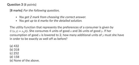 Solved Question 3 8 Points 8 Marks For The Following