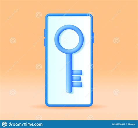 3d Mobile Phone With Key On Screen Stock Vector Illustration Of Screen Safety 260330401