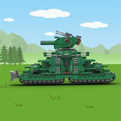 Советские военные танковые строительные блоки Super Heavy Tank Building 1580 Kv44m зеленый