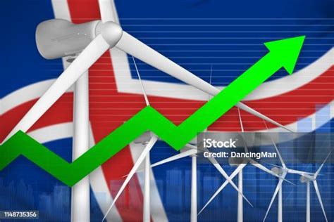 아이슬란드 바람 에너지 전력 상승 차트 화살표현대 자연 에너지 산업 그림 3d 일러스트레이션 0명에 대한 스톡 사진 및 기타 이미지 Istock