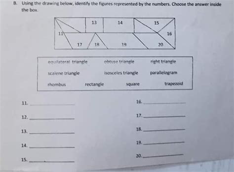 solved b using the drawing below identify the figures represented by