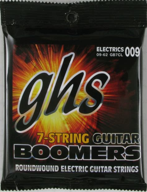 GHS Strings Electric Guitar Boomers Roundwound 7 String .009 - .062, GB7CL