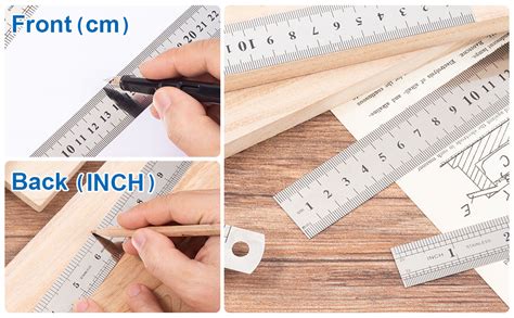 Customylife 5 Pack Machinist Rulers 4681216 Inch Metric Ruler